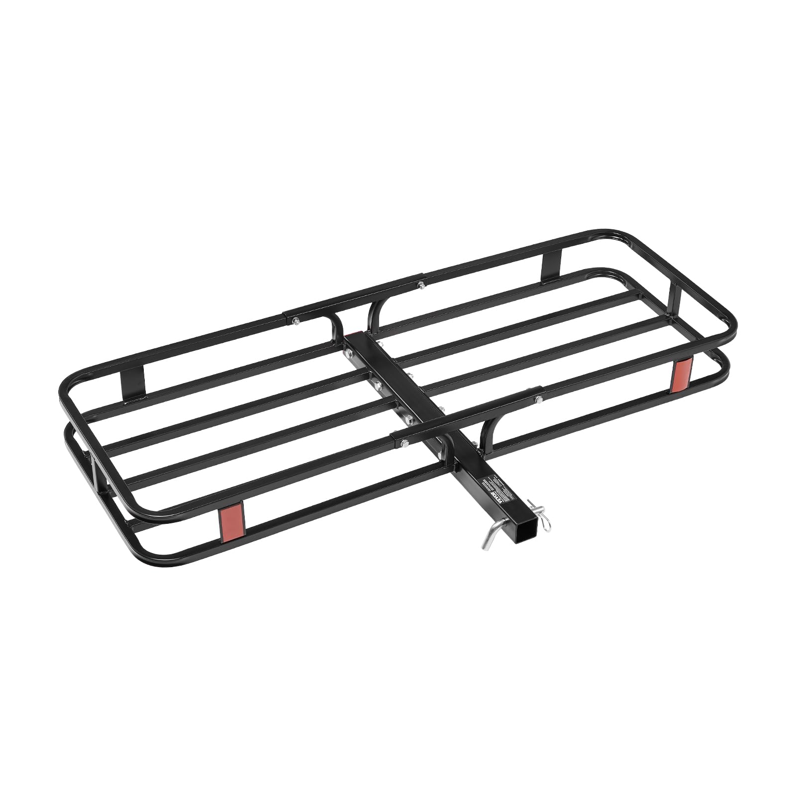 VEVOR 53 x 19 5 in Hitch Cargo Carrier, 500lb Capacity Trailer Mount Basket, Steel Luggage Carrier Rack Fits 2'' Receiver for SUV Truck Pickup with Net, Stabilizer, Straps, Black