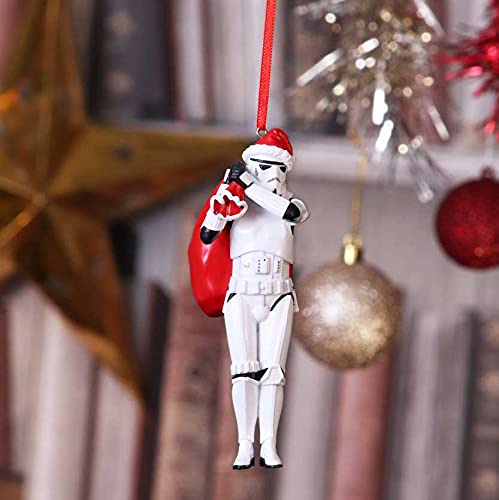 Nemesis Now Stormtrooper Santa Sack Hanging Ornament 13cm, Resin, White, Officially Licensed Stormtrooper Merchandise, Christmas Decoration, Cast in The Finest Resin, Expertly Hand-Painted
