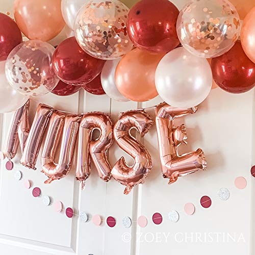 New Nurse Graduation Party Decorations, Nursing School Balloons Garland Banner Decor Party Celebration for Women, Nursing Student Grad Party