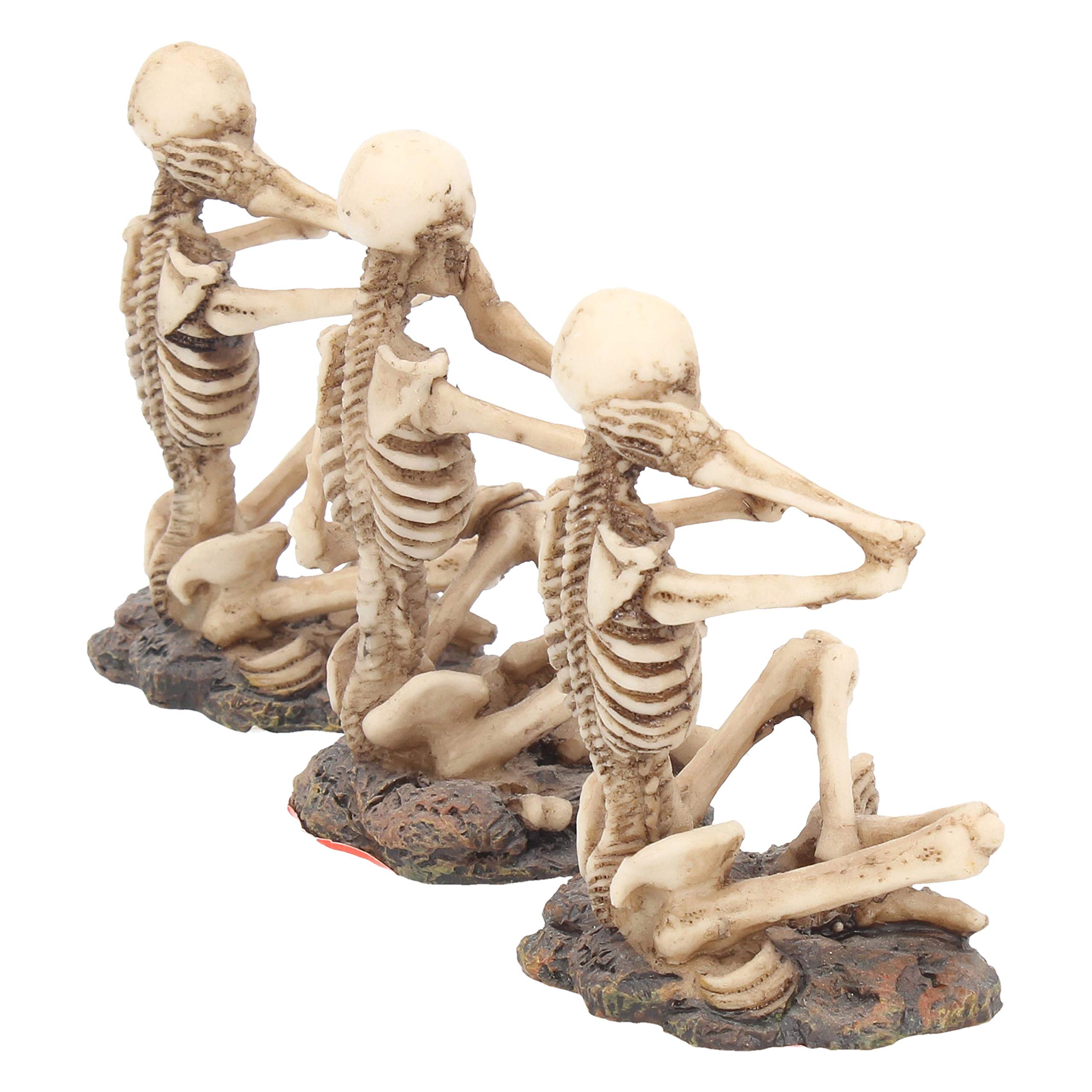 Nemesis Now AL50292 See No, Hear No, Speak No Skeletons Figurine, Ivory