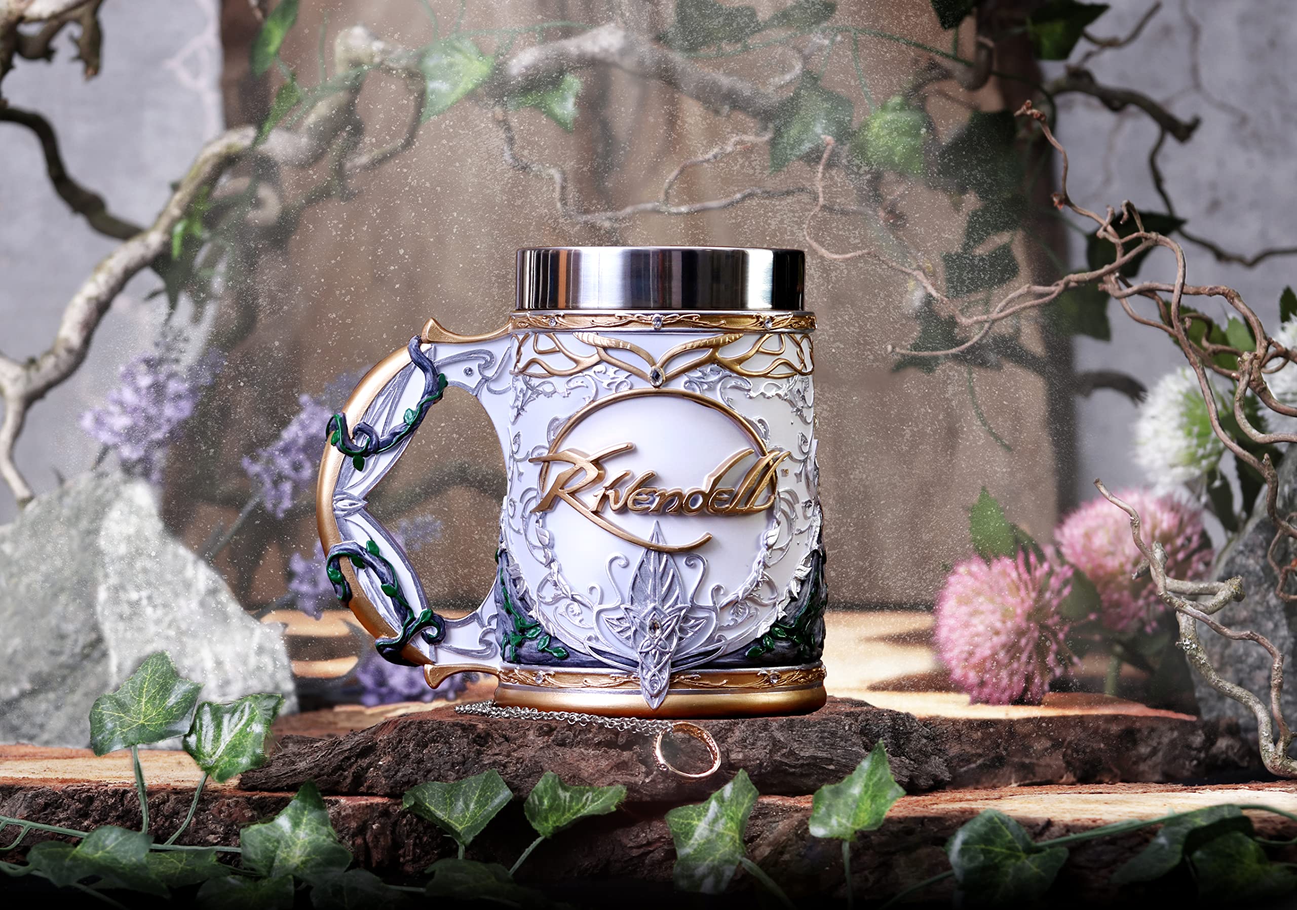 Nemesis Now Officially Licensed Lord of The Rings Rivendell Tankard, White, 15.5cm