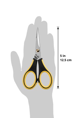 Beaditive Precision Craft Scissors - Stainless Steel Paper Crafting Scissors With Safety Cap - Ultra Sharp Blades & Non-Slip TPR Handles - Adult & Kid Scrapbooking Scissors For Home, Office, School