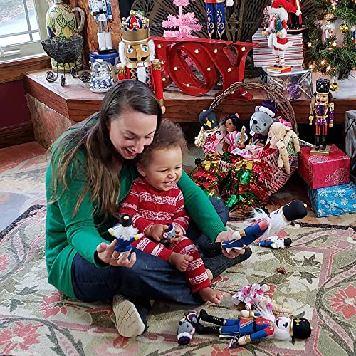 Nutcracker Ballet Gifts King Plush Nutcracker Doll Figure, Christmas Ornaments Decoration, Red, Blue and Gold, 14 Inch