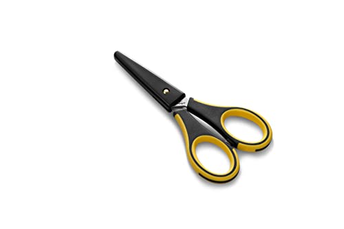 Beaditive Precision Craft Scissors - Stainless Steel Paper Crafting Scissors With Safety Cap - Ultra Sharp Blades & Non-Slip TPR Handles - Adult & Kid Scrapbooking Scissors For Home, Office, School