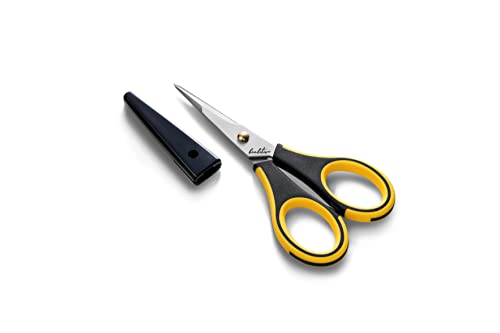 Beaditive Precision Craft Scissors - Stainless Steel Paper Crafting Scissors With Safety Cap - Ultra Sharp Blades & Non-Slip TPR Handles - Adult & Kid Scrapbooking Scissors For Home, Office, School