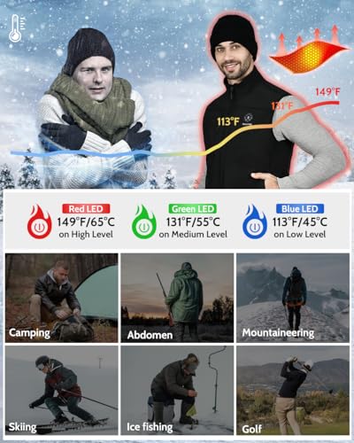 FUNPRO Heated Vest for Men Women, Windproof Electric Heating Vest, Softshell Sleeveless Sports Jacket, Battery Not Included