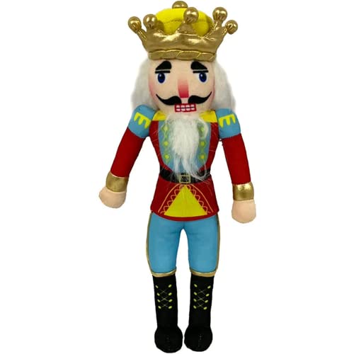 Nutcracker Ballet Gifts King Plush Nutcracker Doll Figure, Christmas Ornaments Decoration, Red, Blue and Gold, 14 Inch