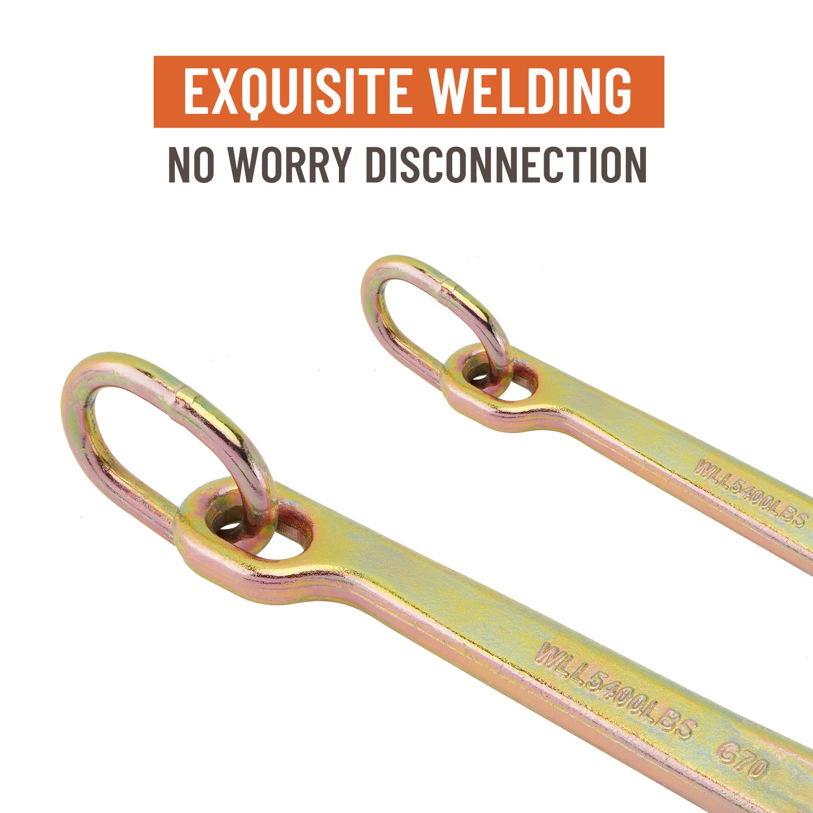 SPARKWHIZ 15 Inch J Tow Hook Heavy Duty Grade G70 5,400 lbs, Axle Strap Wrecker Roll Back Clevis, 2 Pack