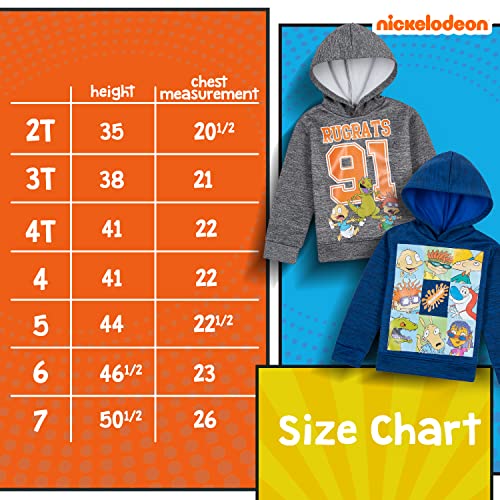 Nickelodeon 2 Pack Spongebob and Rugrats Soft Fleece Hoodies for Boys, Lightweight Graphic Pullover Sweatshirts