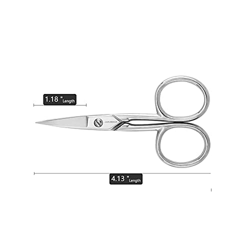 JARVISTAR Small Embroidery Curved Scissors, 4β Forged Stainless Steel Detail Craft Yarn Scissors, Pointed Tip Sharp Metal Precision Little Scissors for Fabric Sewing Needle Work, DIY craft