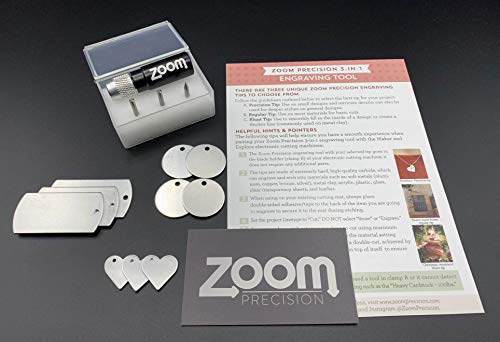 Silhouette 3-in-1 Etching/Engraving Tool Kit with Precision, Normal, and Blunt Tips and Metal Stamping Blanks for use in Cameo 1, 2, and 3, Curio, KNK, Gazelle, Pazzle, Xyron Wishblade