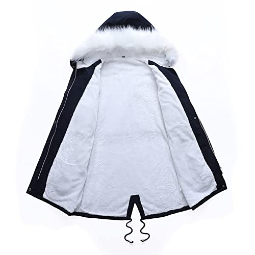 Chamarras para Mujer Women Thickened Puffer Jacket Winter Mid Length Sherpa Lined Coats Warm Windproof Outerwear Parka Jackets with Hood Fur Coat
