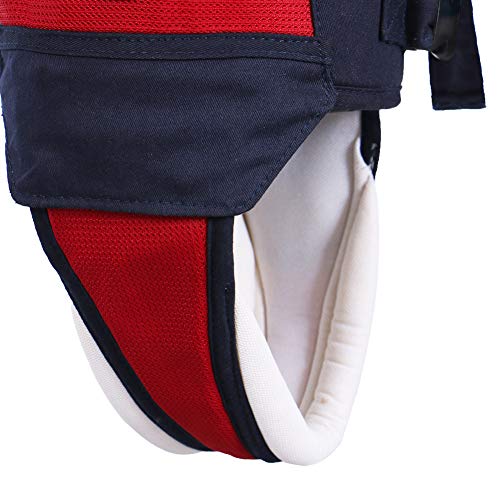 Baby Walker Toddler Walking Harness, Full Adjustable Breathable Baby Walking Helper, Functional Safety Stand Up and Walking Belt for Newborn(7-24months) (Red & Blue)