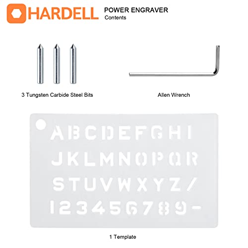 HARDELL Engraver,5 Speed Etching Power Tool Equipped with Soft Rubber Handle and Tungsten Carbide Steel Bits,Mini Multi-Function Engraver for Tile,Metal,Stone,Wood,Leather,Glass,PVC Pipe,DIY Crafts