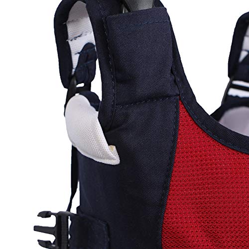Baby Walker Toddler Walking Harness, Full Adjustable Breathable Baby Walking Helper, Functional Safety Stand Up and Walking Belt for Newborn(7-24months) (Red & Blue)