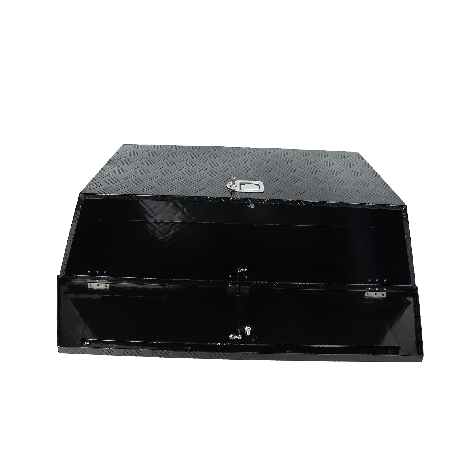 Minseter 49 Inch Aluminum 5 Bar Pickup Truck Trailer Tongue Storage Tool Box Organizer, Waterproof Truck Bed Toolbox with Lock & Keys, Black