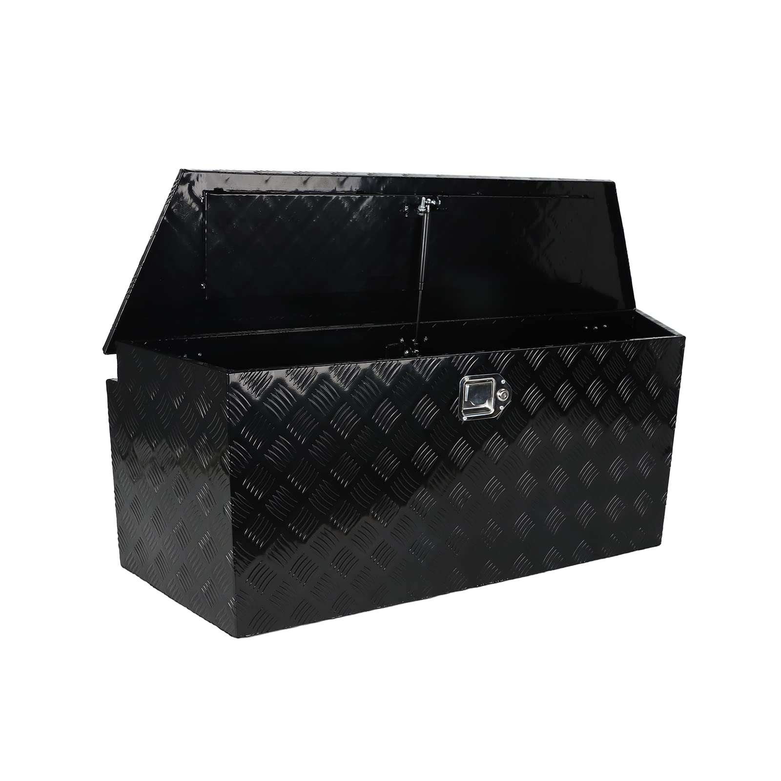 Minseter 49 Inch Aluminum 5 Bar Pickup Truck Trailer Tongue Storage Tool Box Organizer, Waterproof Truck Bed Toolbox with Lock & Keys, Black