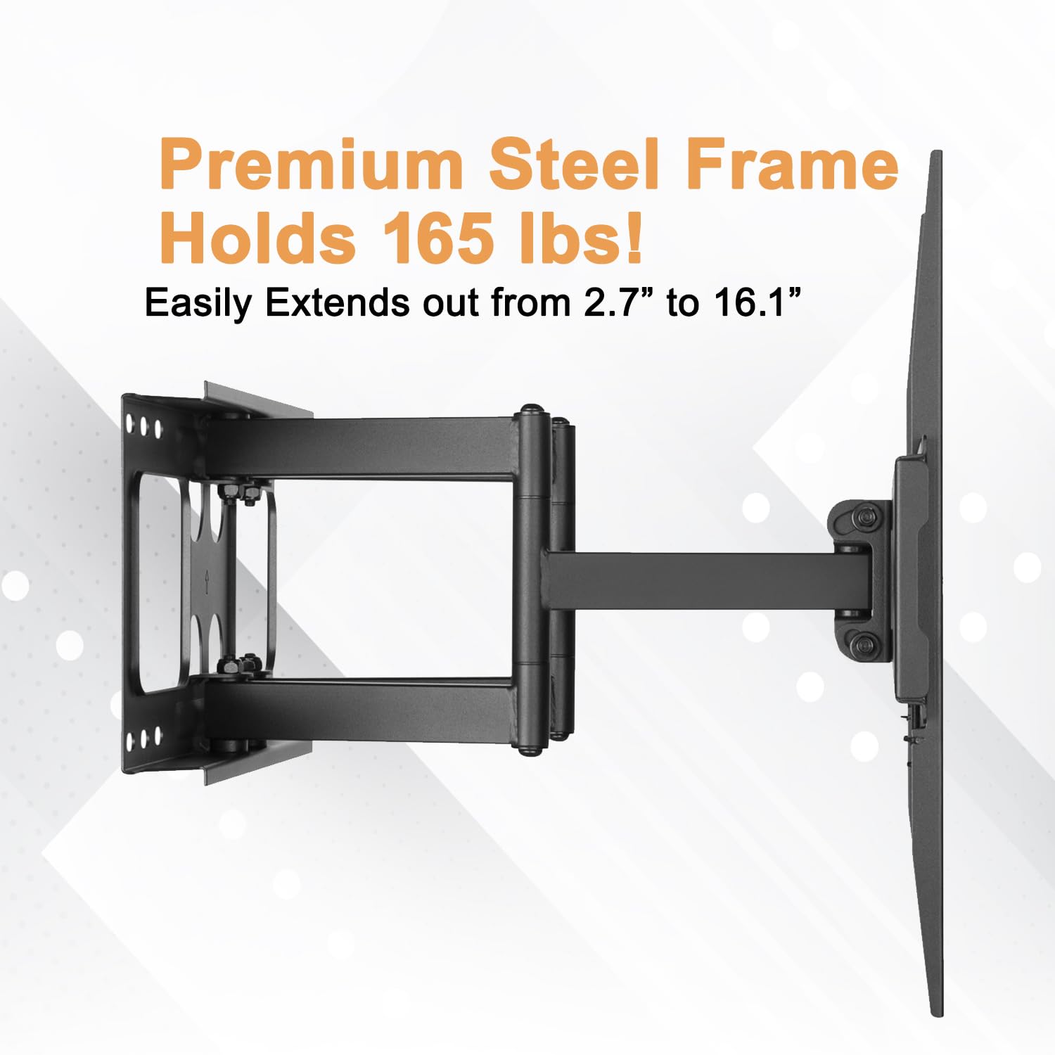 Premium Mount - Heavy Duty Dual Arm Articulating TV Wall Mount Bracket for LG - 55" Class C3 Series OLED 4K UHD Smart webOS TV - OLED55C3PUA Tilt & Swivel w/Reduced Glare - Buy Smart!