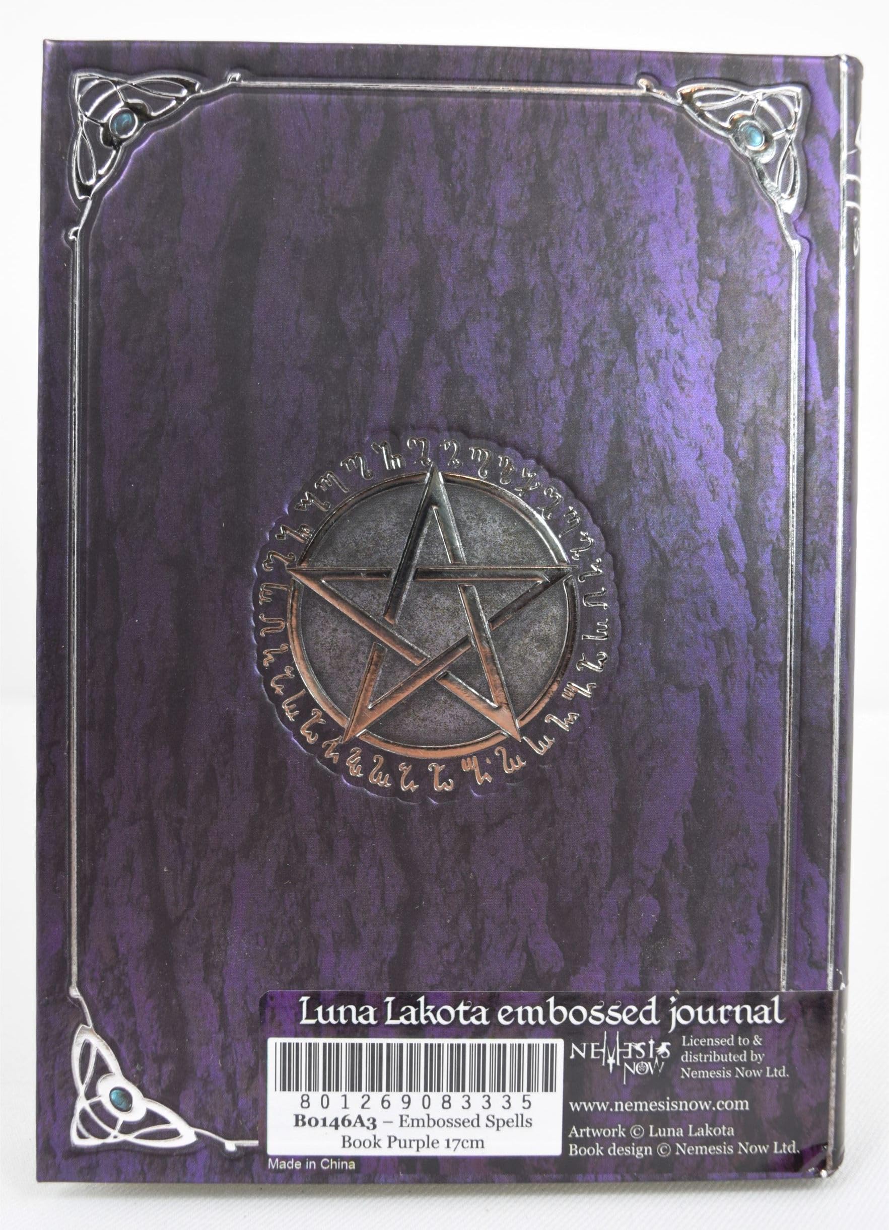 Nemesis Now B0146A3 Embossed Spell Book Purple 17cm, Coated, Wood Free Paper