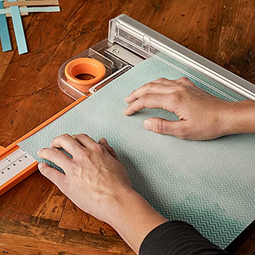 Fiskars Rotary Bypass Paper Trimmer, White/Orange