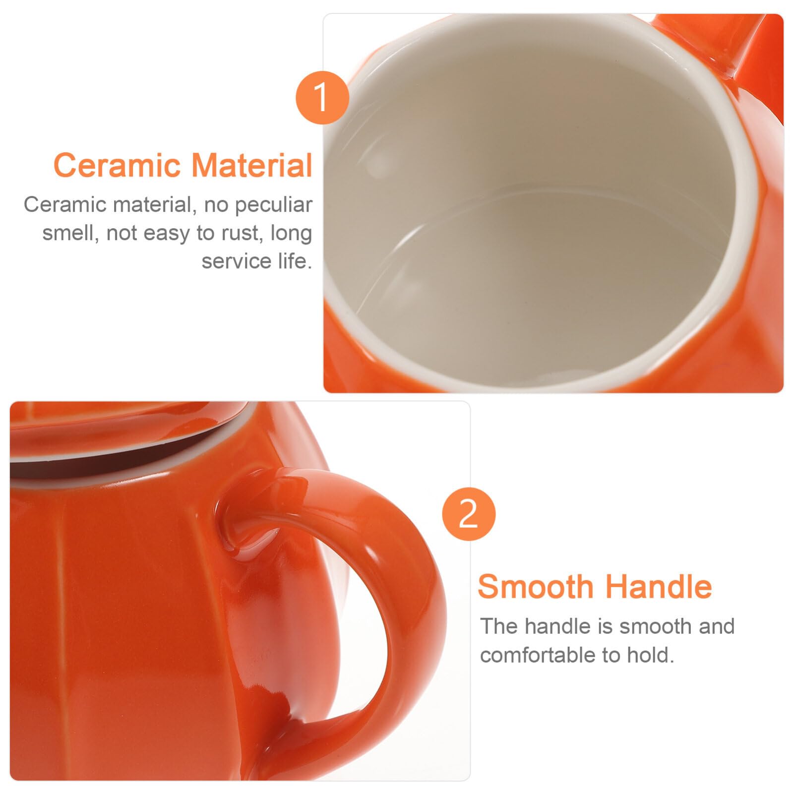 DOITOOL Halloween Mug Pumpkin Mug with Lid, Ceramic Coffee Milk Mug Halloween Water Cup for Home Party (Orange)