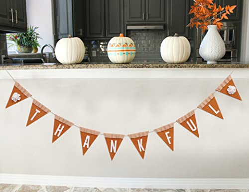 Felt Pumpkin Pie Thankful Banner - Thanksgiving Decorations, Pumpkin Spice Garland, Thankful Banner for Mantle, Fall decorations for home