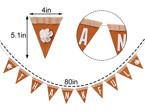 Felt Pumpkin Pie Thankful Banner - Thanksgiving Decorations, Pumpkin Spice Garland, Thankful Banner for Mantle, Fall decorations for home