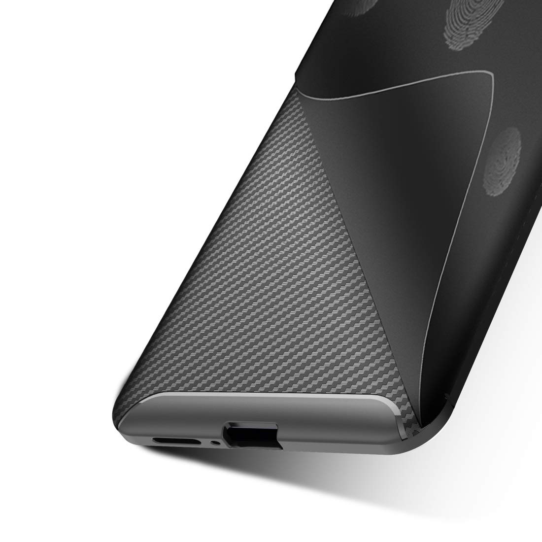 Oppo Accessory for Oppo Reno2 Carbon Fiber Texture Shockproof TPU Case(Black) (Color : Black)