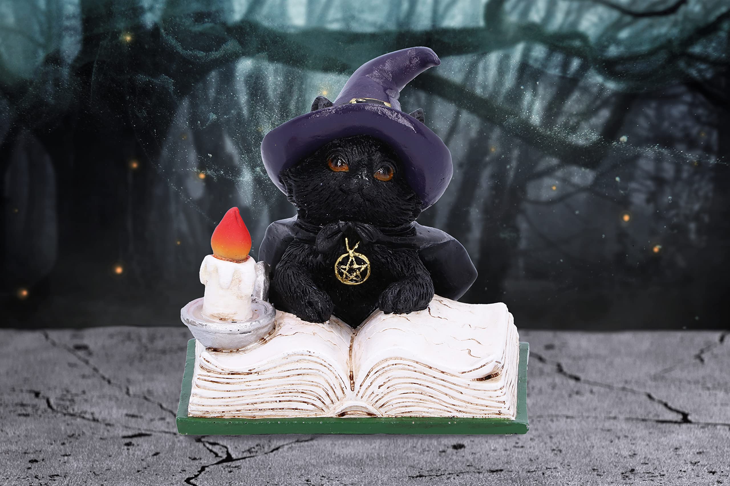 Nemesis Now Familiar's Spell Cat Figurine, Black, 8.5cm