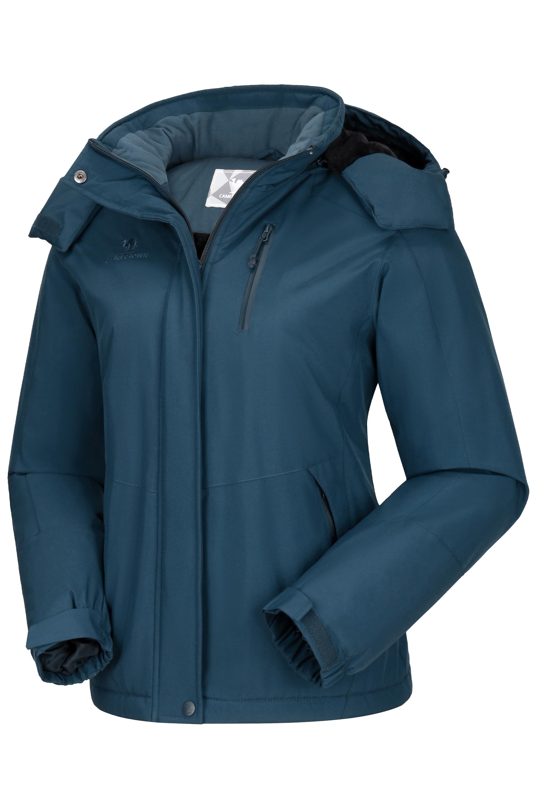 CAMELSPORTS Women's Waterproof Snow Ski Jakcet Fleece Warm Winter Coat Hooded Windproof Insulated Snowboarding Jacket