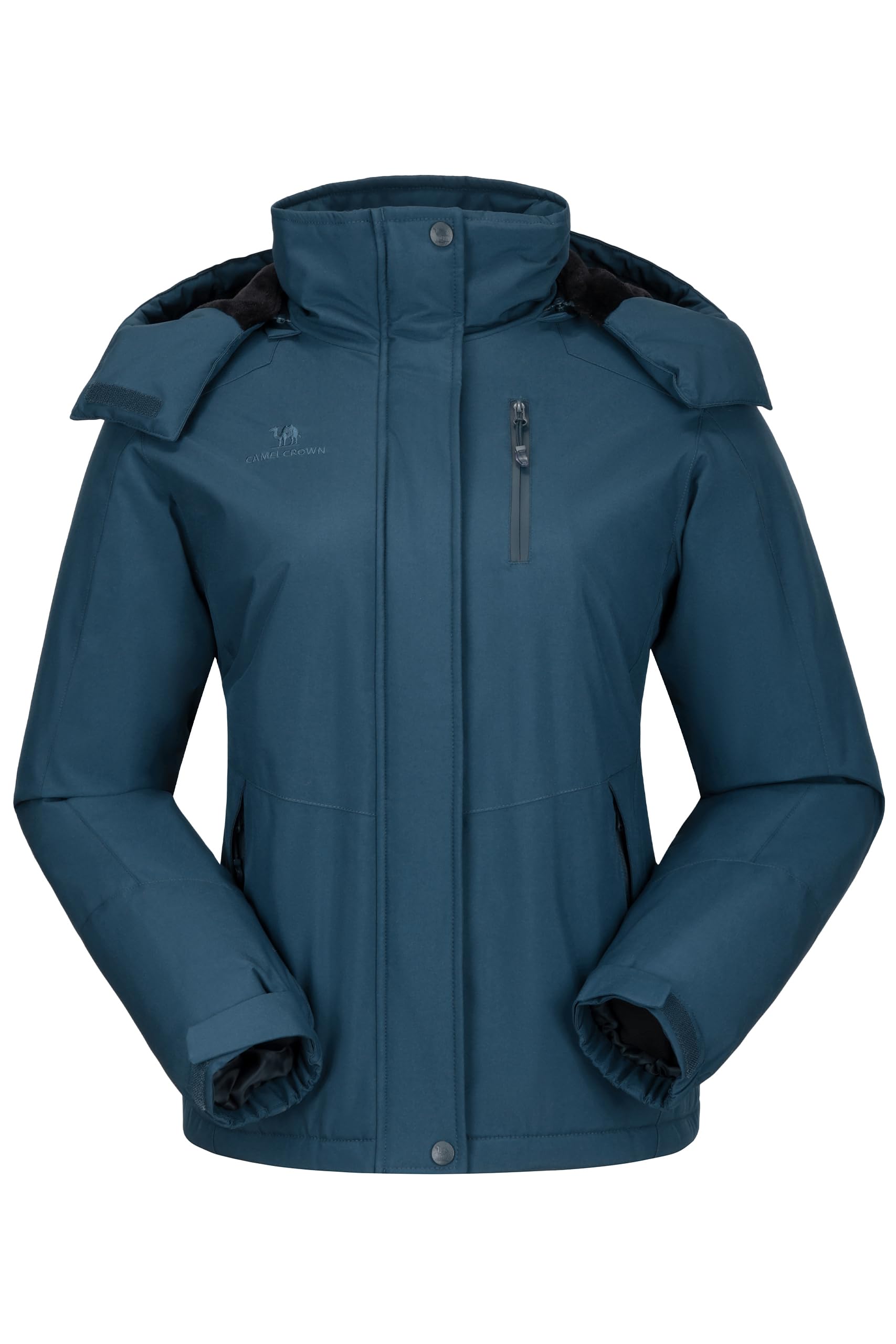 CAMELSPORTS Women's Waterproof Snow Ski Jakcet Fleece Warm Winter Coat Hooded Windproof Insulated Snowboarding Jacket