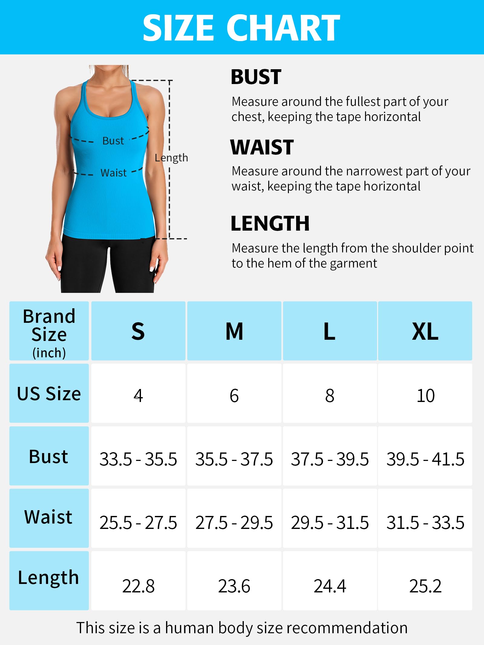 ATTRACO Womens Racerback Tank Top Tight Fit Ribbed Workout Sports Bra Tops Light Yellow
