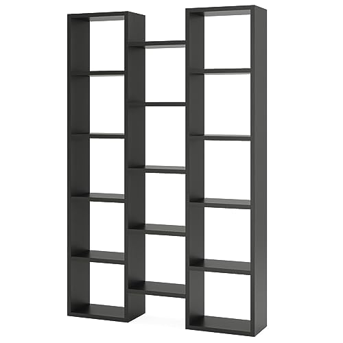 LITTLE TREE 14 Cube Bookshelf Bookcase for Small Space,Black