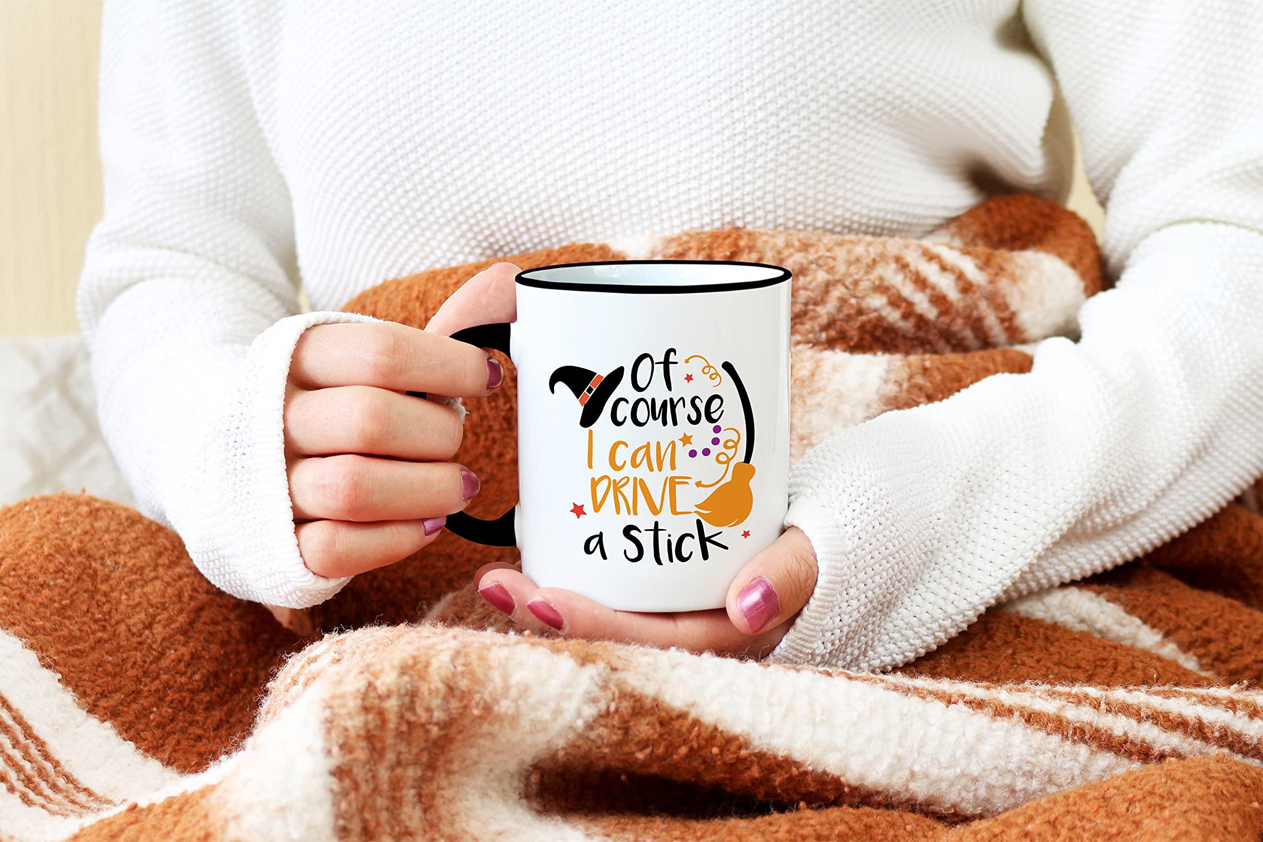 Casitika Witch Gifts. Halloween Themed Witch Mug. Of Course I Can Drive A Stick 11 Oz Pun Cup For Friend Or Coworker.