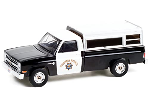 1987 Chevy C-10 Black and White CHP California Highway Patrol Hobby Exclusive 1/64 Diecast Model Car by Greenlight 30294
