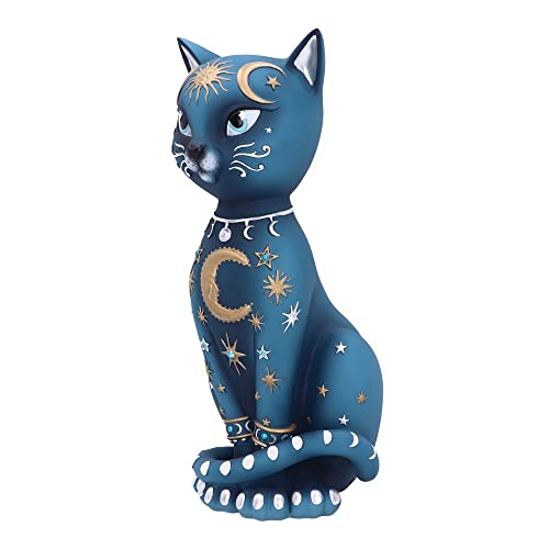 Nemesis Now Celestial Kitty 26cm, Resin, Blue, Celestial Cat Figurine, Kitty Figurine, Spiritual Gift, Cast in The Finest Resin, Expertly Hand-Painted