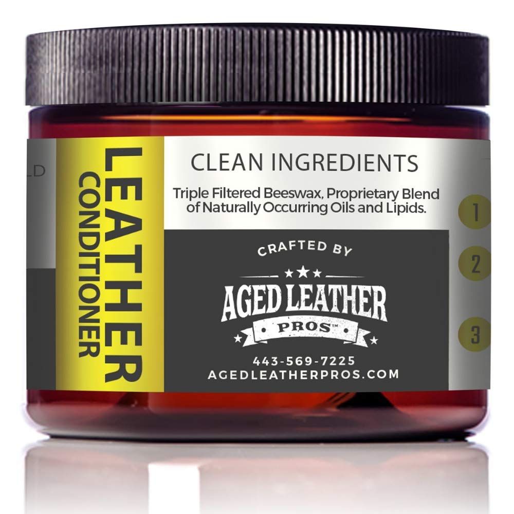 Beeswax Leather Conditioner Recommended by Pros for Genuine Leather, 6 OZ, Made in USA, All-Natural & Non-Toxic