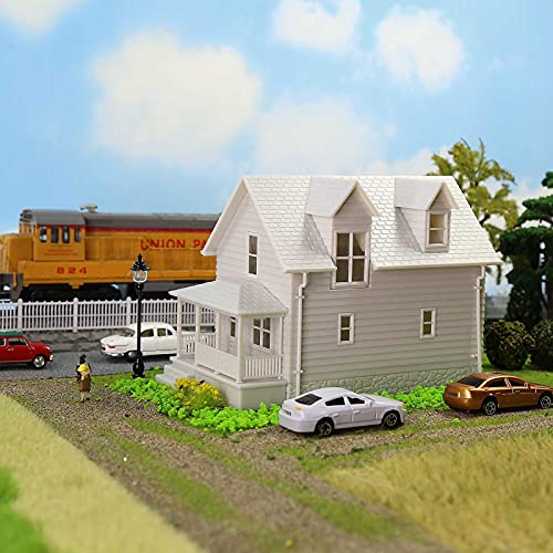 HO Scale Model Blank Buidlings Kit Unassembled House for 1:87 Model Train Layout JZ01JJ (HO Scale-1 Unit)