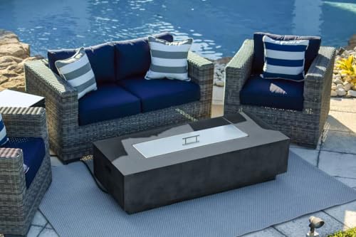 56" Modern Concrete Outdoor Propane Gas Fire Pit Table in Gray