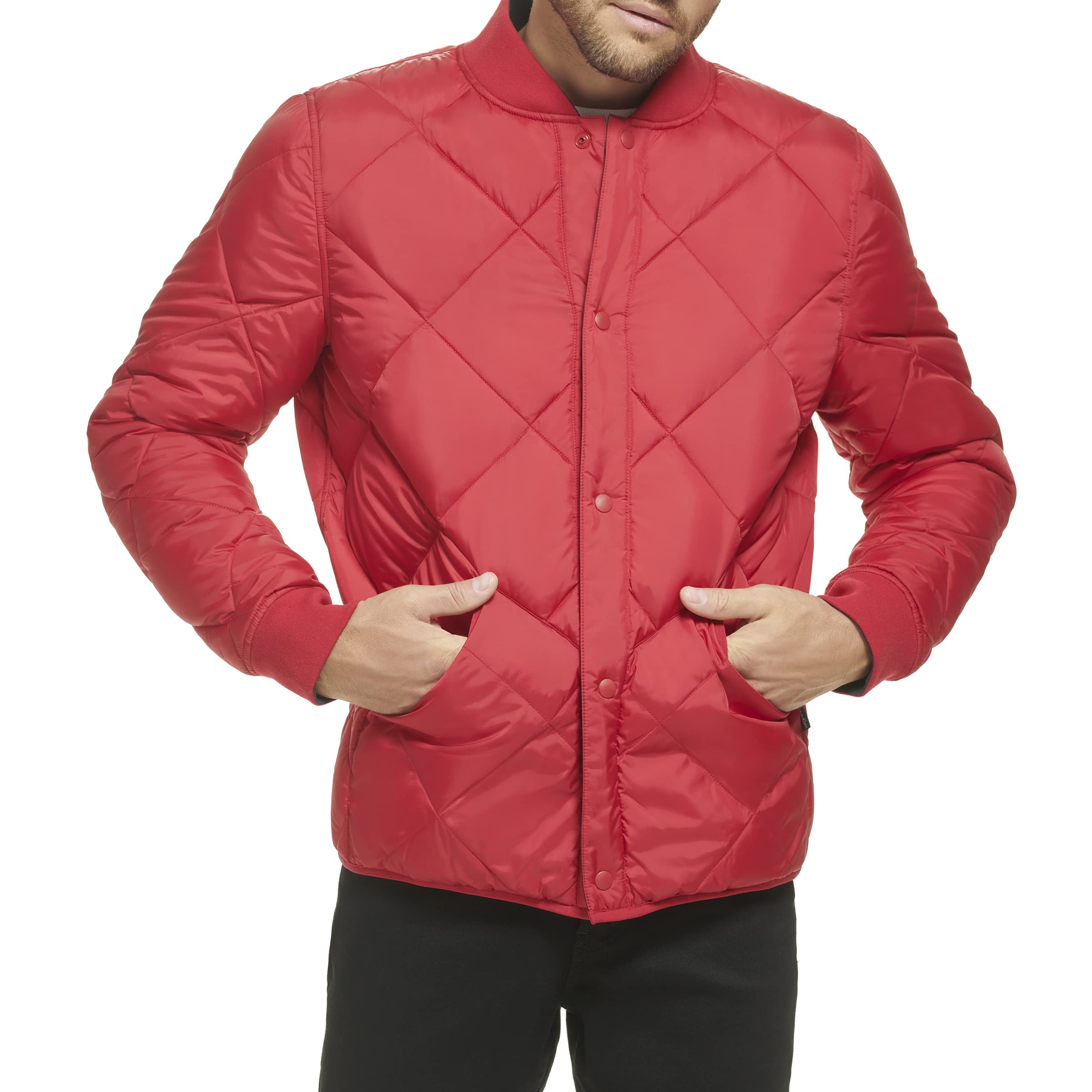 Calvin Klein Men's Reversible Diamond Quilted Jacket, Deep Red, Small