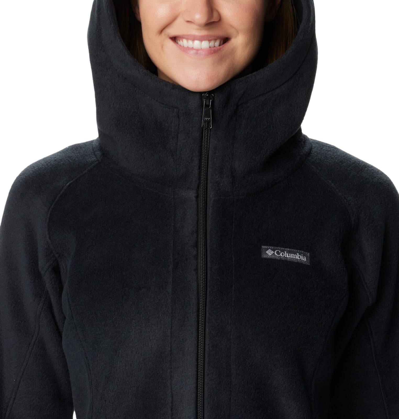Columbia Womens Benton Springs II Long Full Zip Fleece Hoodie, Black, 3X