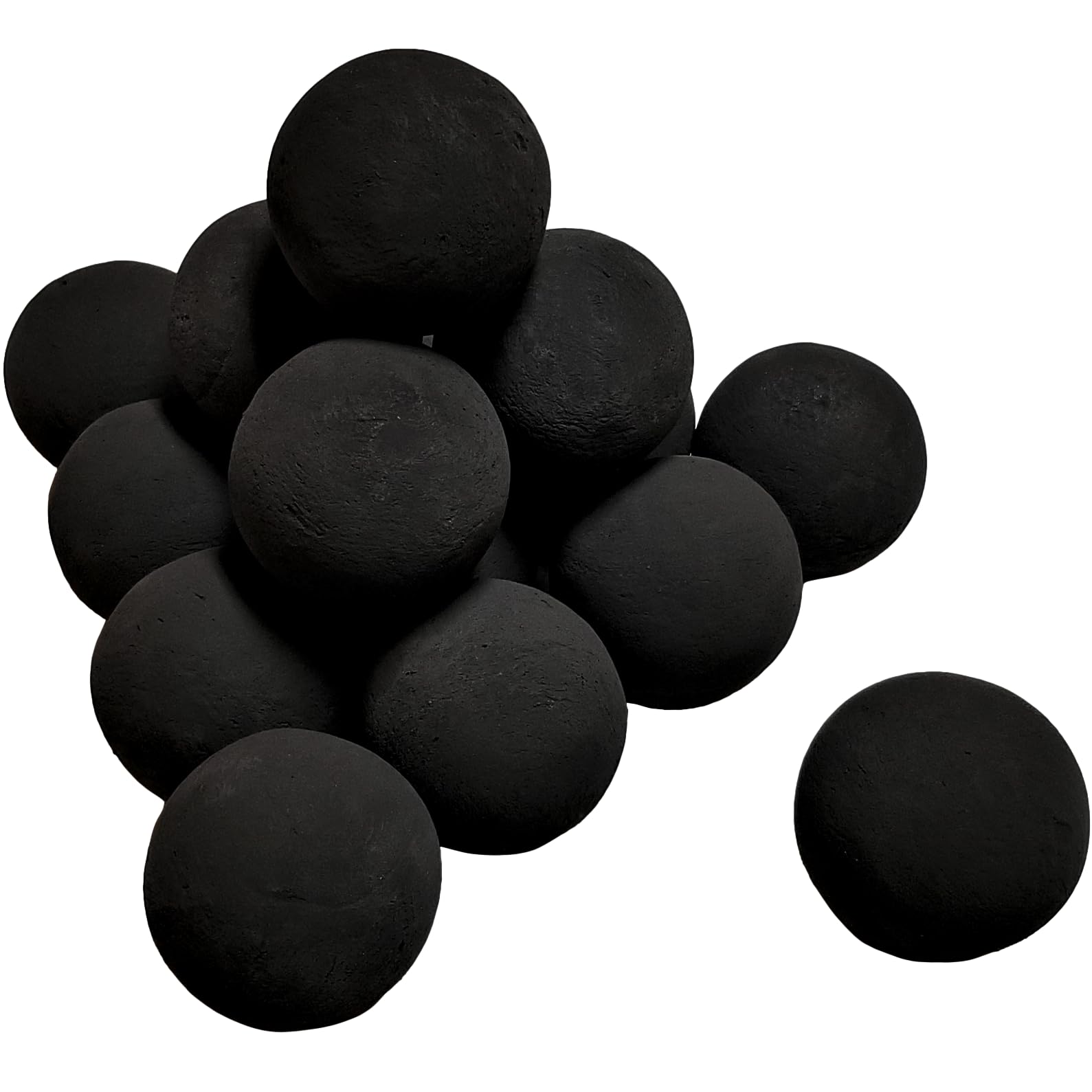 Ceramic Fire Balls for Indoor and Outdoor Fire Pits (Set of 15 – 3” Diameter)