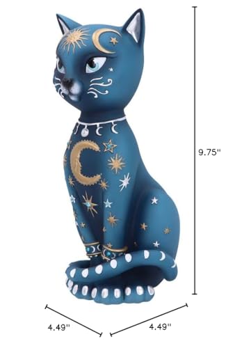 Nemesis Now Celestial Kitty 26cm, Resin, Blue, Celestial Cat Figurine, Kitty Figurine, Spiritual Gift, Cast in The Finest Resin, Expertly Hand-Painted
