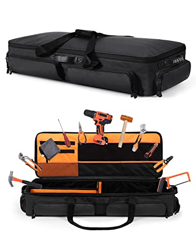 ISSYAUTO Under Seat Storage Bag for F150 F250 SuperCrew Cab, Ram Crew Cab, Full Size Trucks Under Seat Organizer with Detachable Dividers