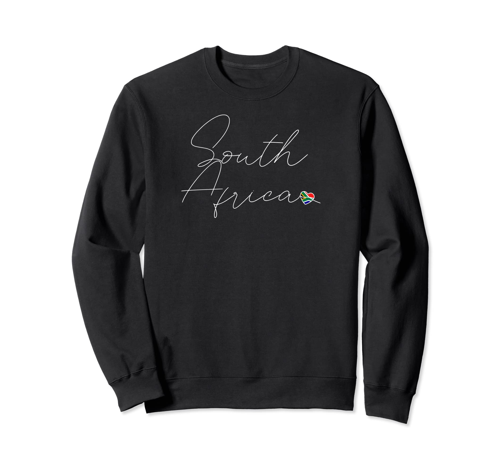Simple Love South African Flag Heart on South Africa Sweatshirt