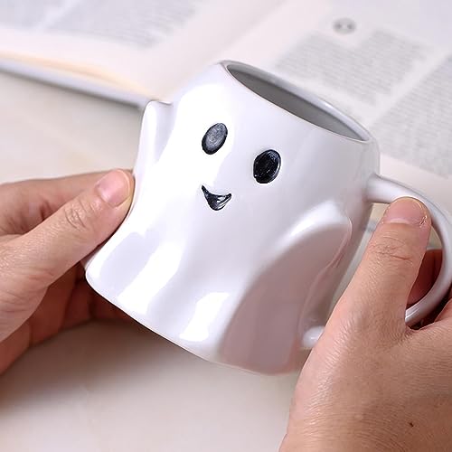 wowspeed Ghost Mug - Ghostface Mug - Halloween Coffee Mug Decor - Ceramic Ghostface Coffee Cup Halloween Offices Mug - For Tea, Milk, Coffee - Fall Autumn Gifts