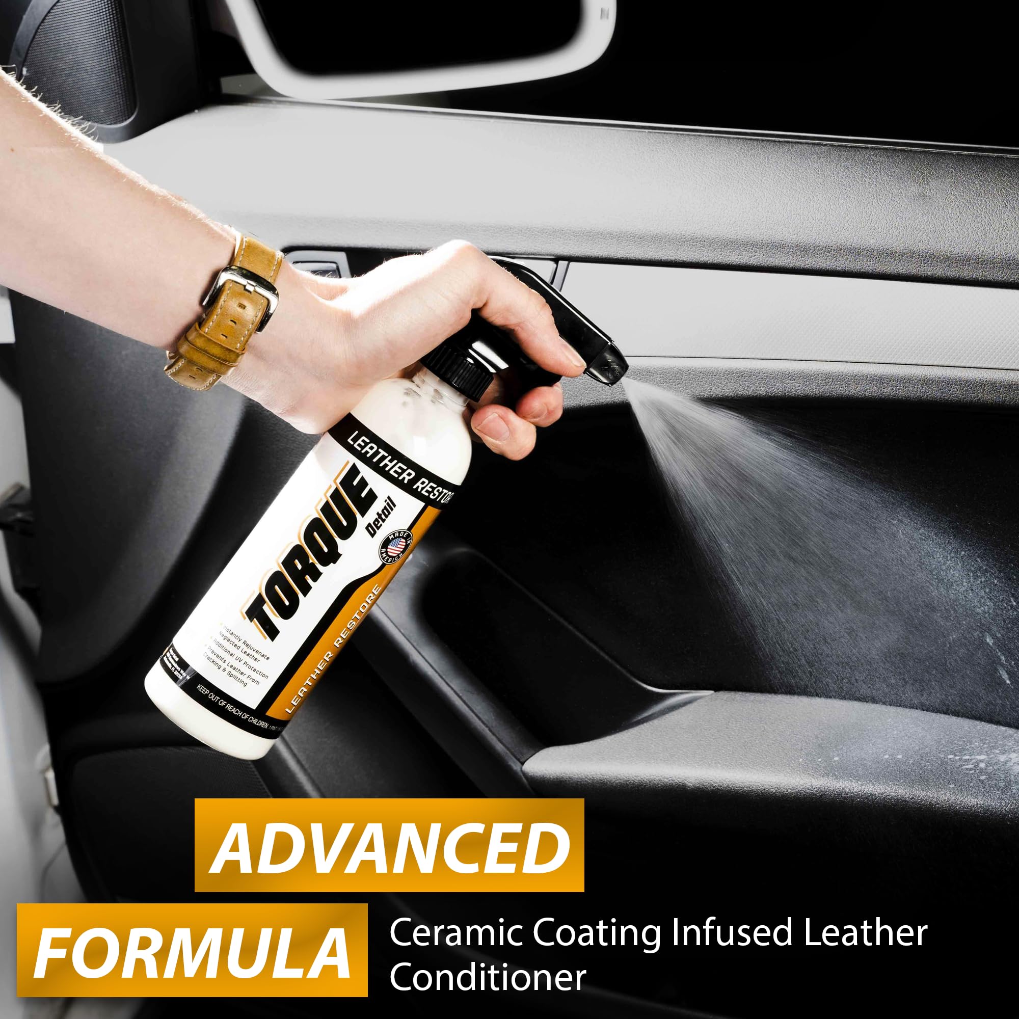 Torque Detail Leather Restore Ceramic Conditioner 16oz - Nourish, Revive + Protect Leather - Leather Conditioner Cleaner & Protectant