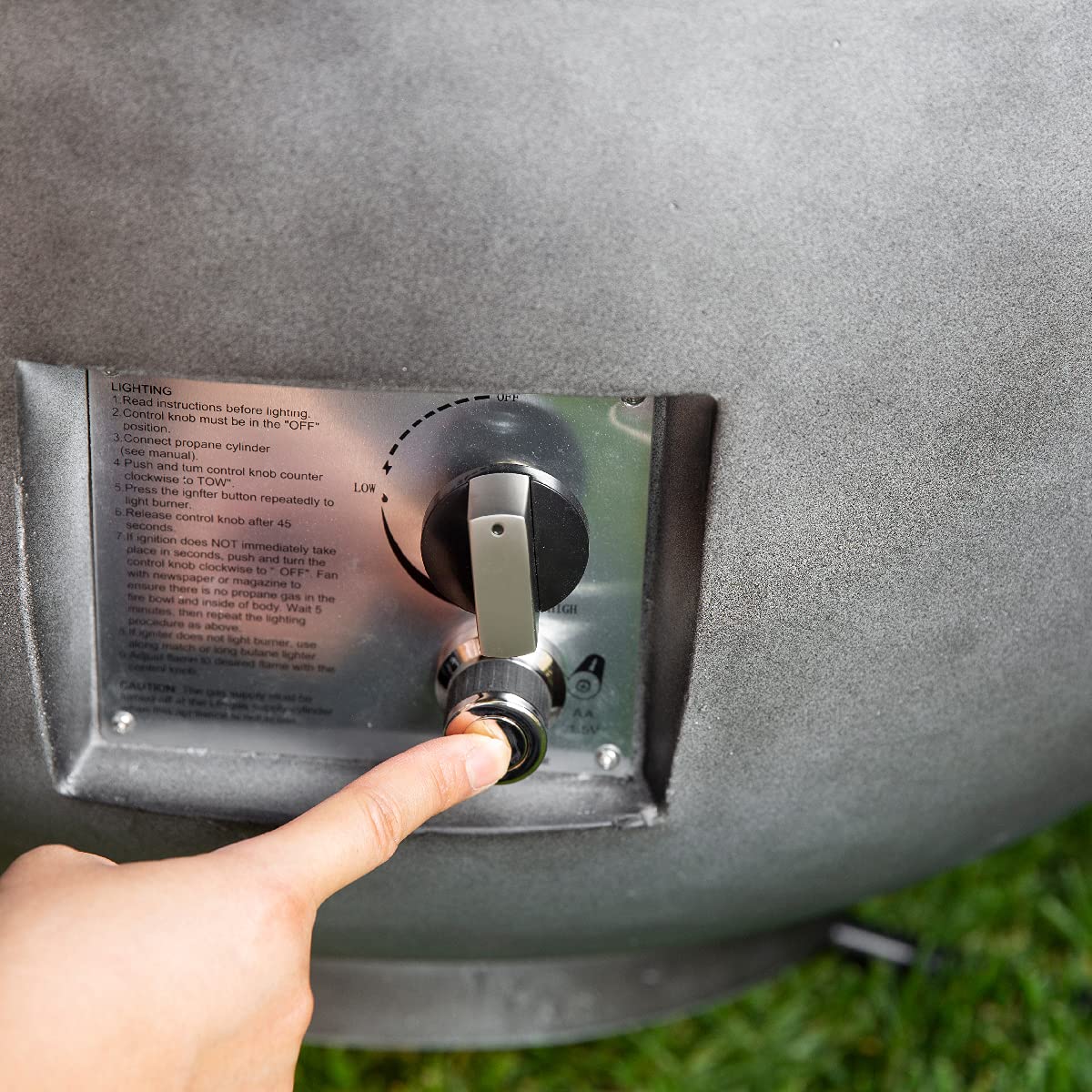 Barton 40,000 BTU Concrete Outdoor Gas Fire Pit Propane Firepit Lava Rocks and PVC Cover, 27.5 Inch Round Fitpit