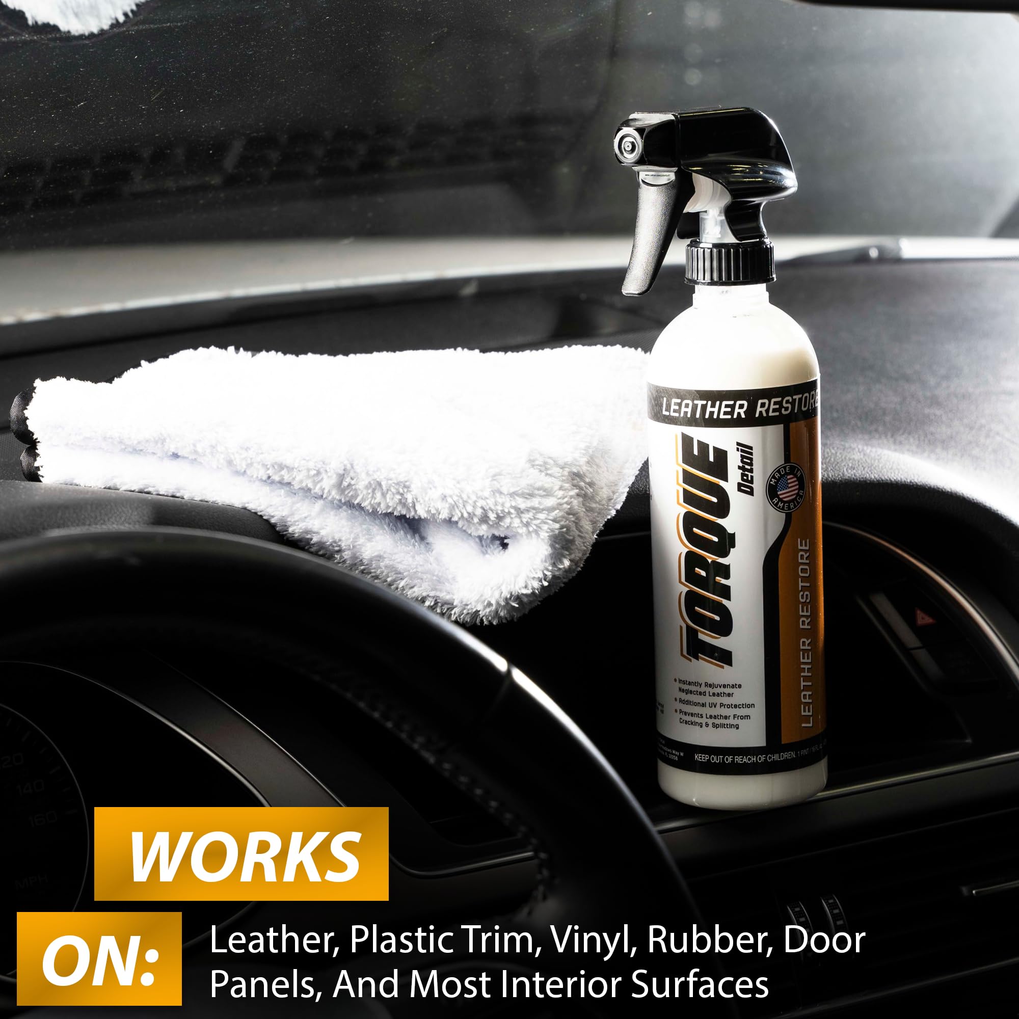 Torque Detail Leather Restore Ceramic Conditioner 16oz - Nourish, Revive + Protect Leather - Leather Conditioner Cleaner & Protectant