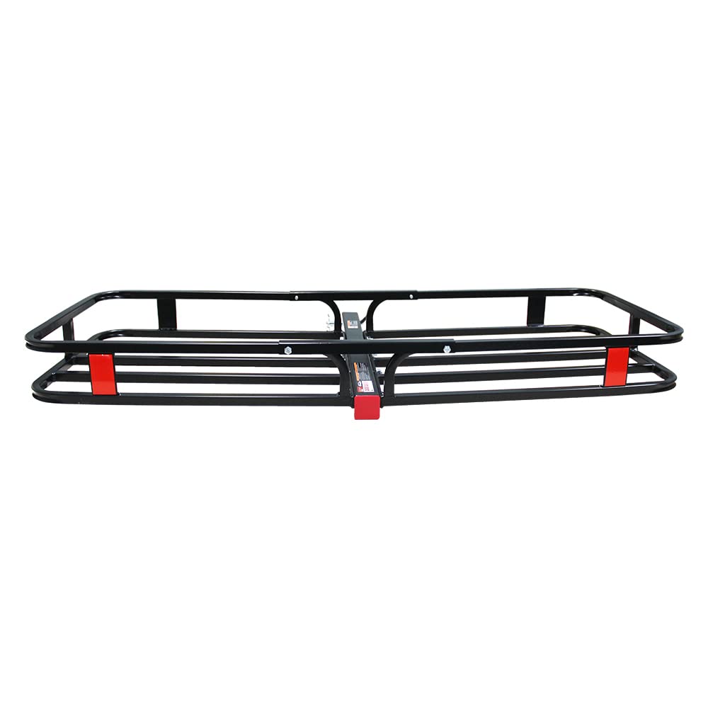 DMC-FPPS 500lbs Hitch Cargo Carrier, 53" L x 19" W x 5" H, 2 inch Adapter Shank, Black Steel Storage Baskets, Bumper Mounted Cargo Rack Carrier for RV's, Trucks, SUV's, Vans, Cars